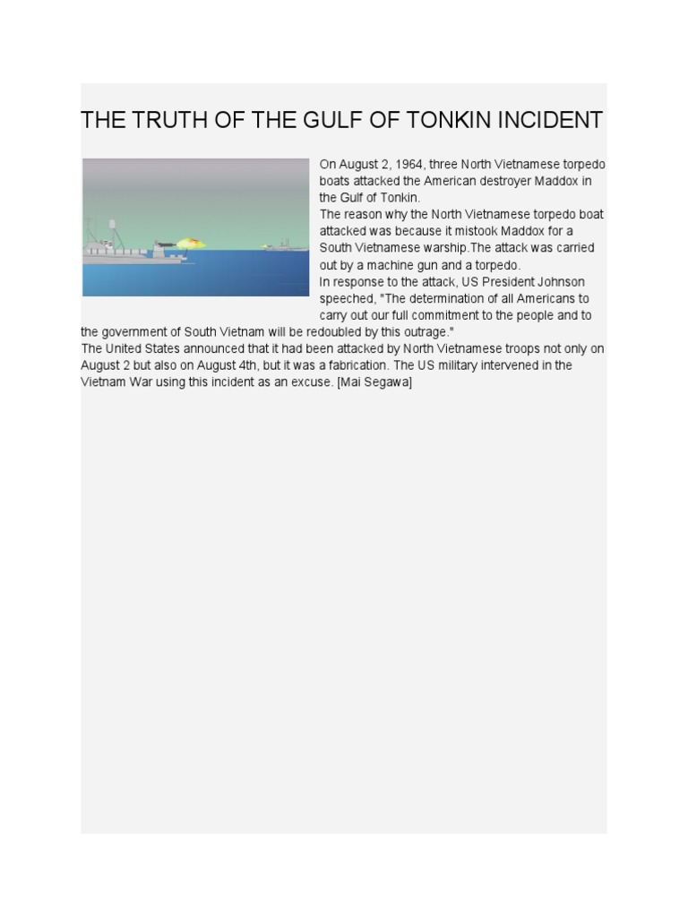 The Truth of The Gulf of Tonkin Incident | PDF