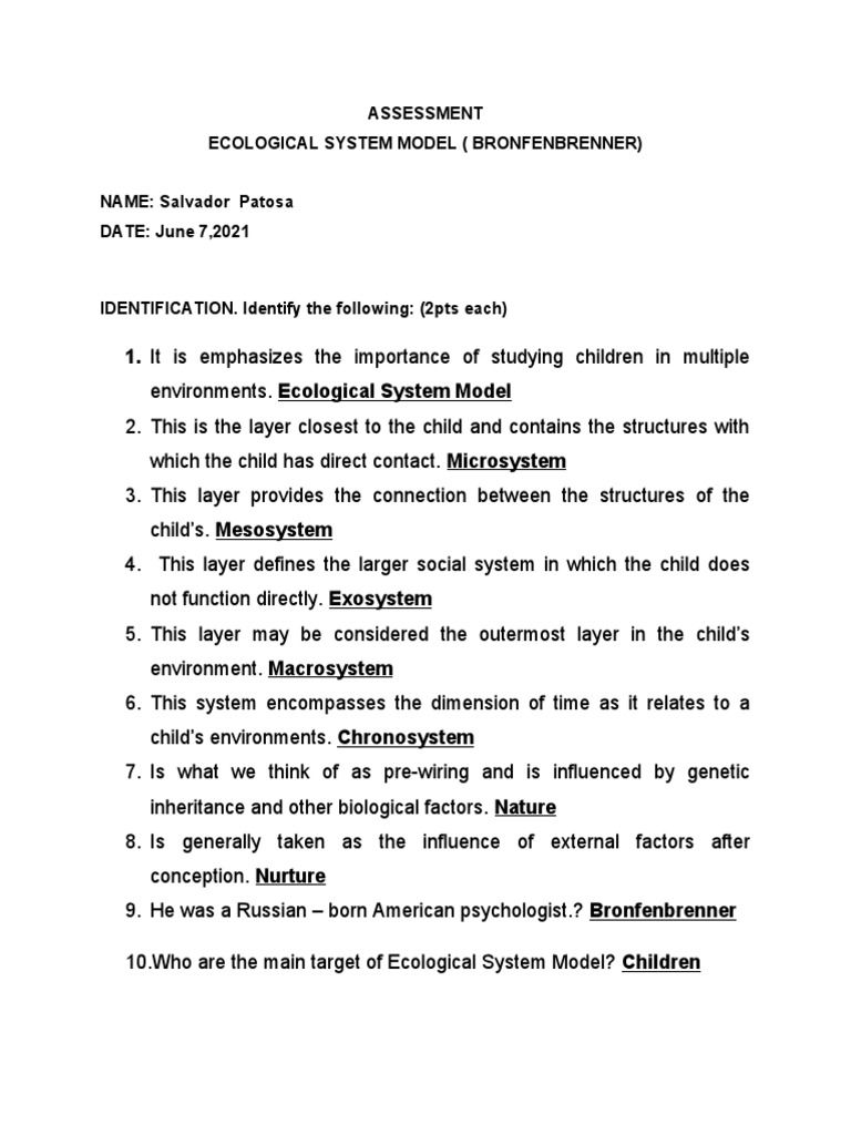 Assessment Ecological System Model | PDF | Science & Mathematics