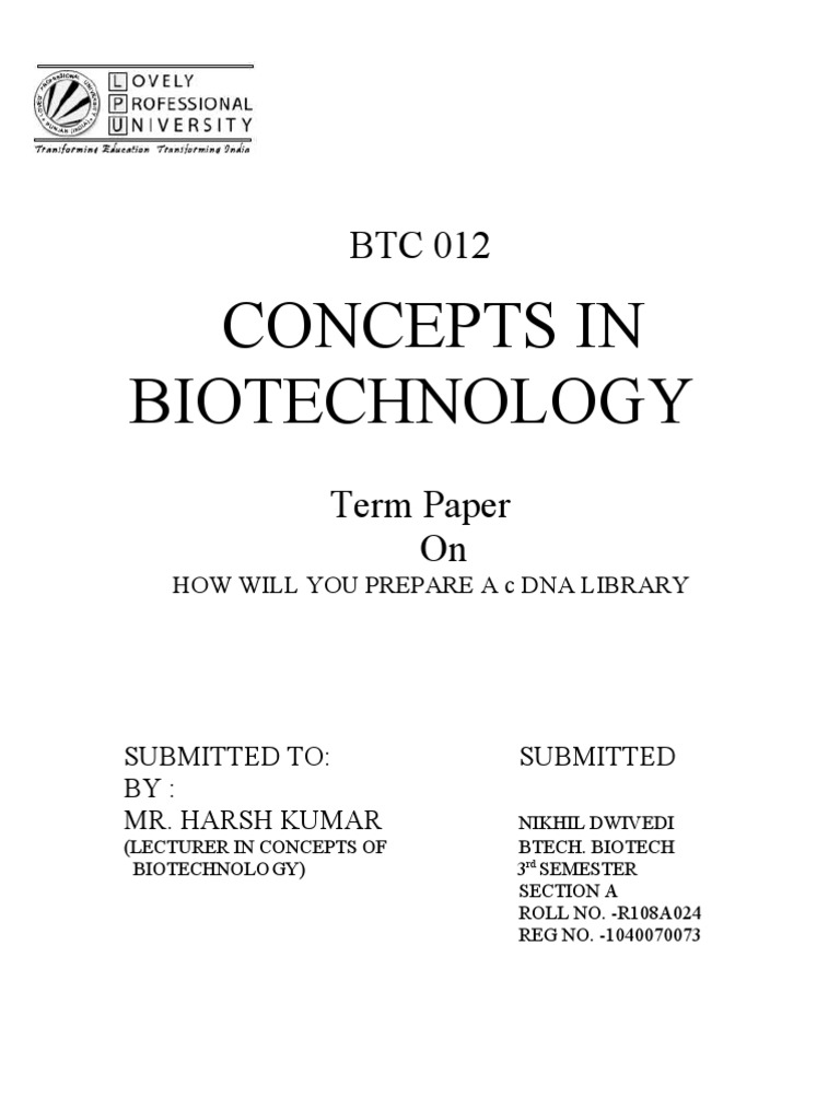 Revised TERM PAPER | PDF | Primer (Molecular Biology) | Molecular Cloning