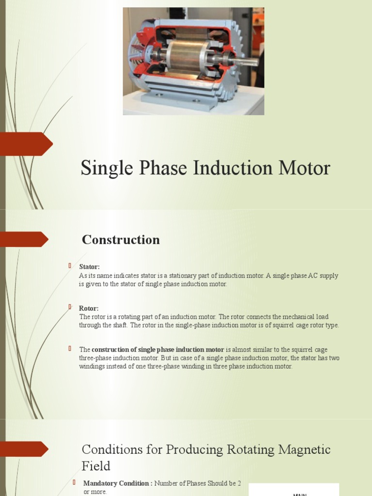 Single Phase Induction Motor | PDF | Electric Motor | Electrical ...