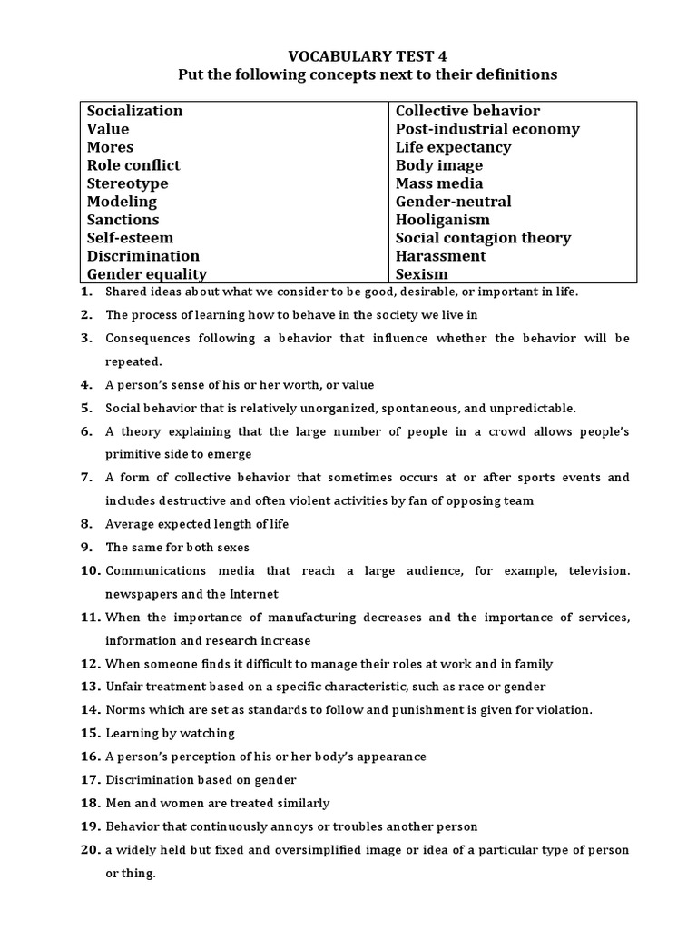 Chapter 3-Vocabulary Test 3 | PDF | Science & Mathematics