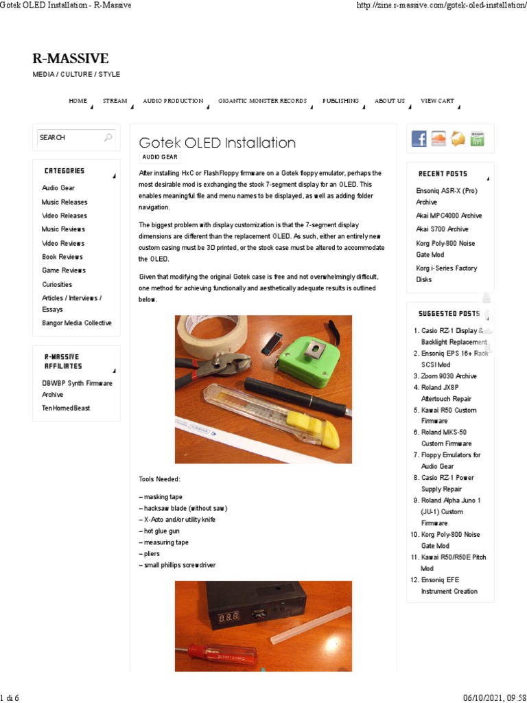 Gotek OLED Installation - R-Massive | PDF | Oled | Knife