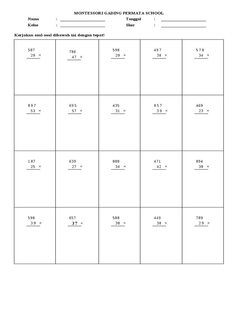 Perkalian 3 Bilangan | PDF