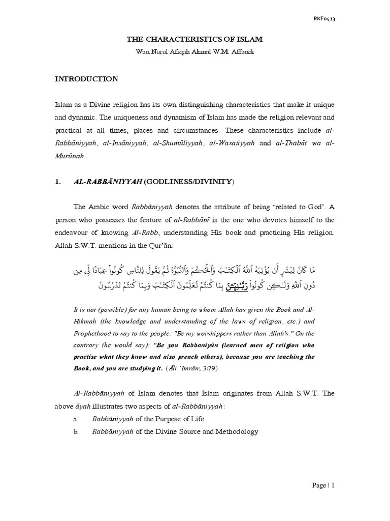 Topic 1 - (Edited) The Characteristic of Islam | PDF | Prophets And ...