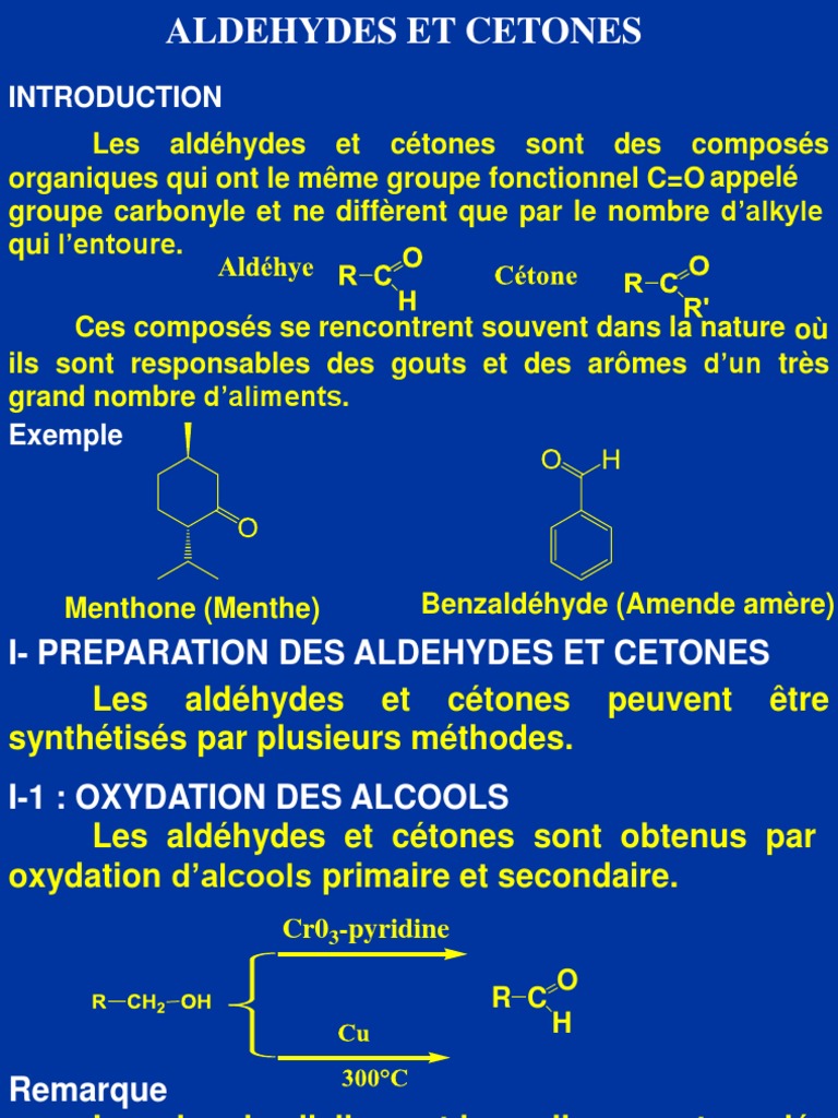 Aldéhydes Et Cétones | PDF | Cétone | Aldéhyde