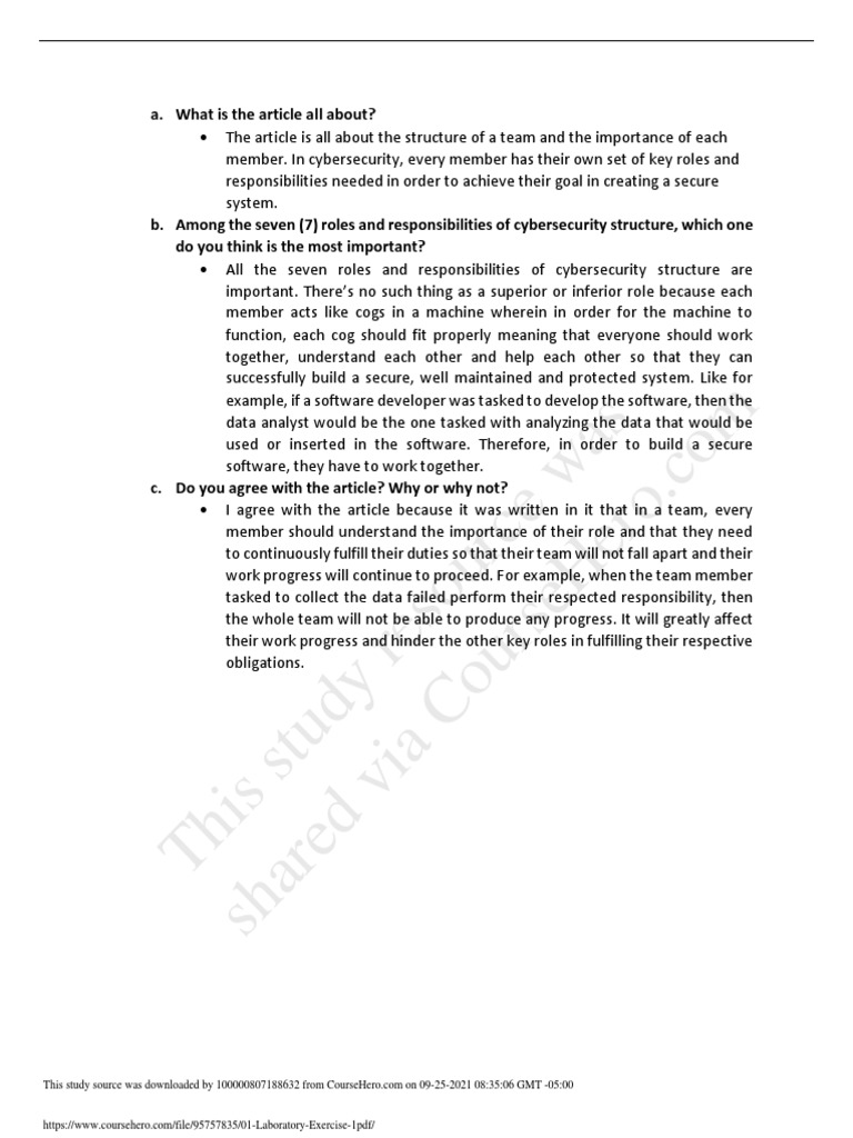 01 Laboratory Exercise 1 PDF | PDF | Information Technology Management ...