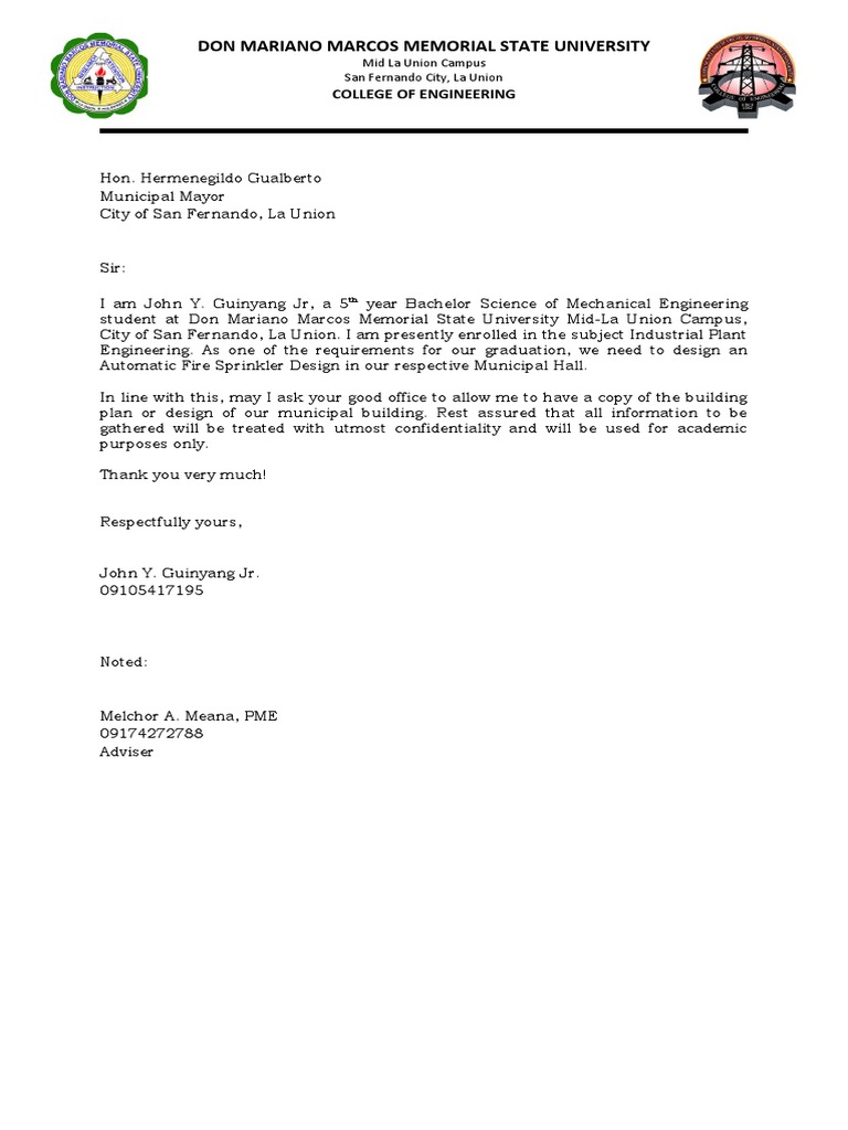 REQUEST LETTER FOR IPE (1) XX | PDF