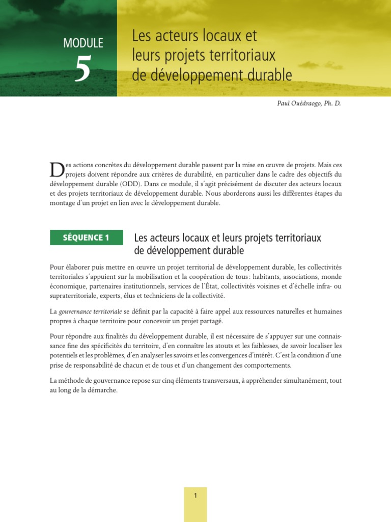 Projets Territoriaux Durables | PDF | Évolution de carrière | Affaires