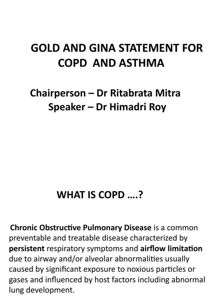 Gold and Gina Guideline For Copd and Asthma | PDF | Chronic Obstructive ...