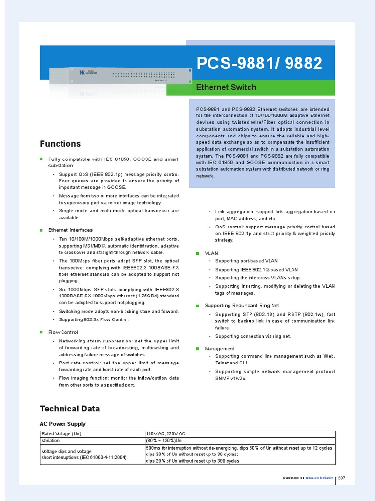 Ethernet Switch PCS-9882 | PDF | Ethernet | Network Switch
