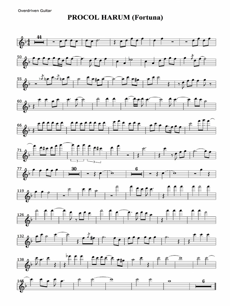 Overdriven Guitar PROCOL HARUM - Fortuna | PDF