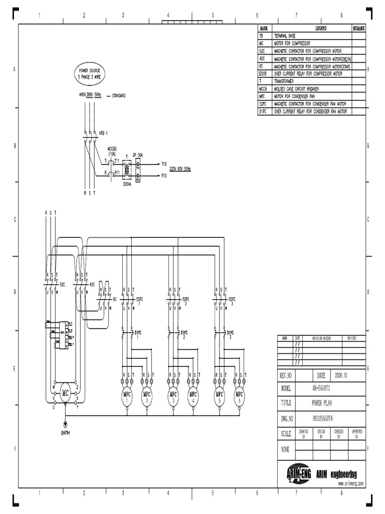 공냉식 1cs 전기도면 기계식 Model (1) - Power Plan Diagram | PDF