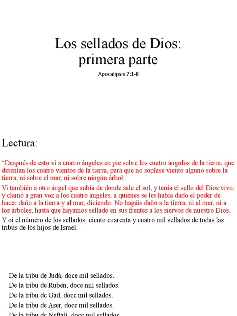 Apocalipsis 7, 1-3 | PDF | Libro de revelación | Biblia hebrea