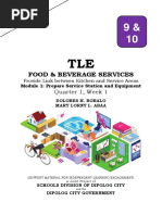 Food & Beverage Services: Module 2: Set-Up Tables and Dining Area | PDF ...