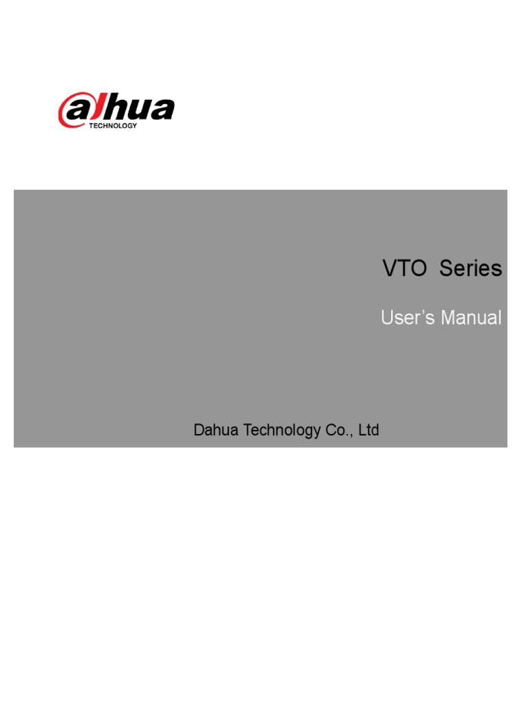 VTO Series UsersManual V1 0 2 | PDF | Session Initiation Protocol ...