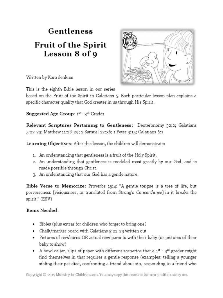 8 - Gentleness - Lesson | Download Free PDF | Fruit Of The Holy Spirit ...