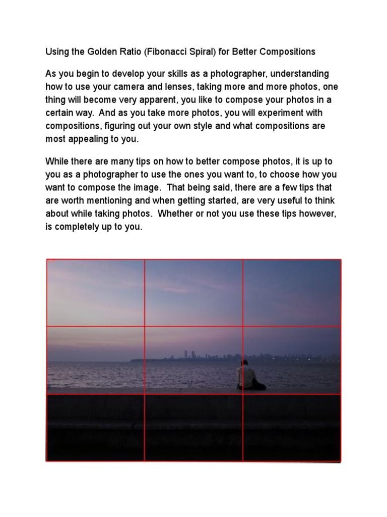 Golden Ratio for Photography Composition | PDF | Camera | Imaging