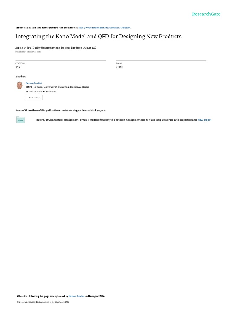 Product Design with Kano & QFD | PDF | Customer Satisfaction | Business ...