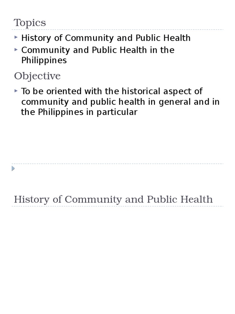 2 History of Community and Public Health | PDF | Public Health | Health ...