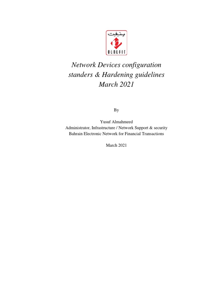 Network Devices Configuration Standers & Hardening Guidelines v2 | PDF ...