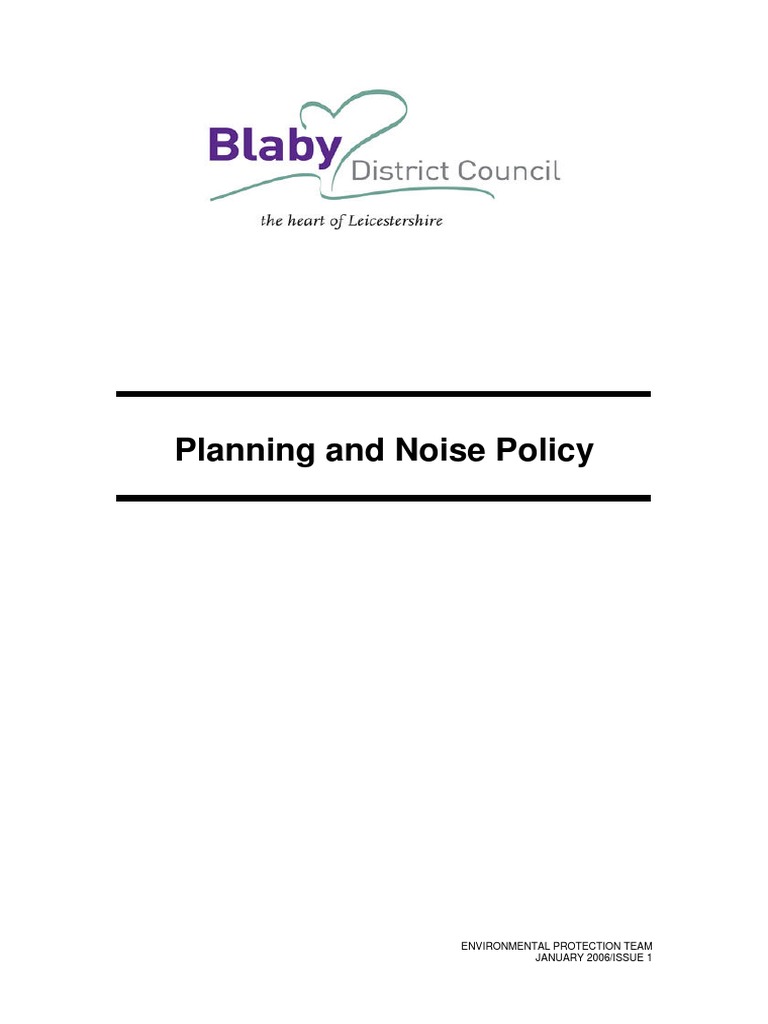 Planning and Noise Policy | PDF | Noise | Sound