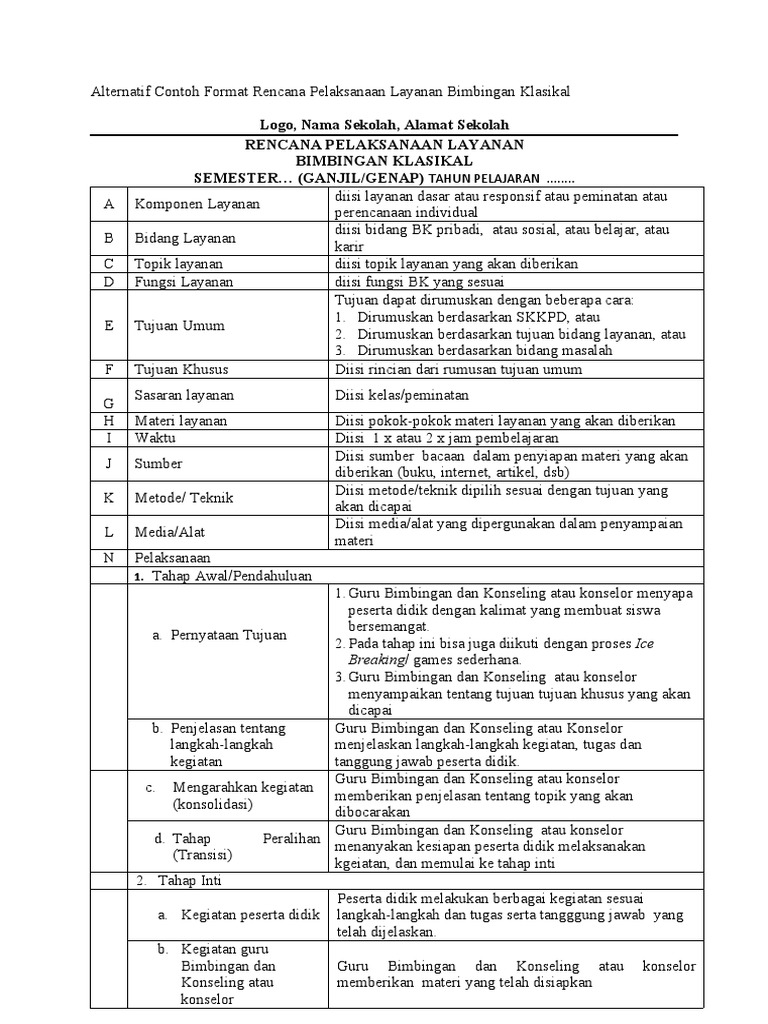 Format RPL & Lap. Bimbingan Klasikal | PDF Format RPL & Lap. Bimbingan Klasikal | PDF