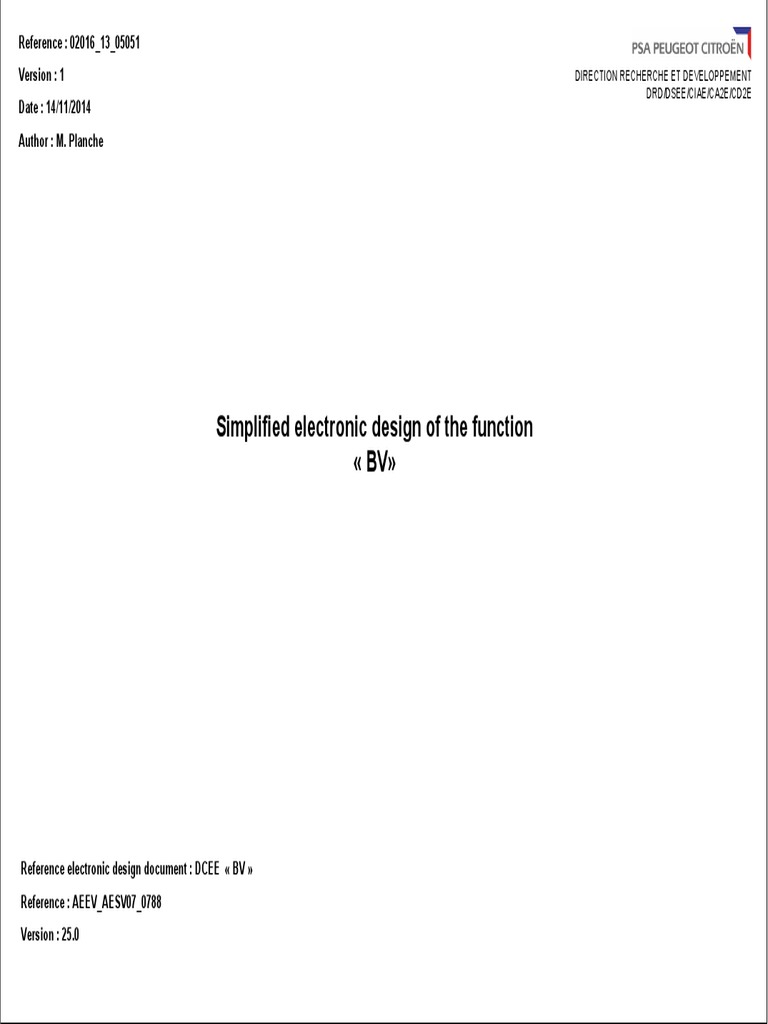 BV Simplified Electronic Design | PDF | Manual Transmission | Transport