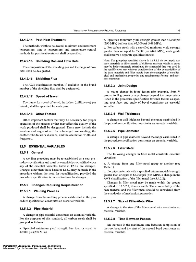 Base Metal Grouping API 1104 | PDF