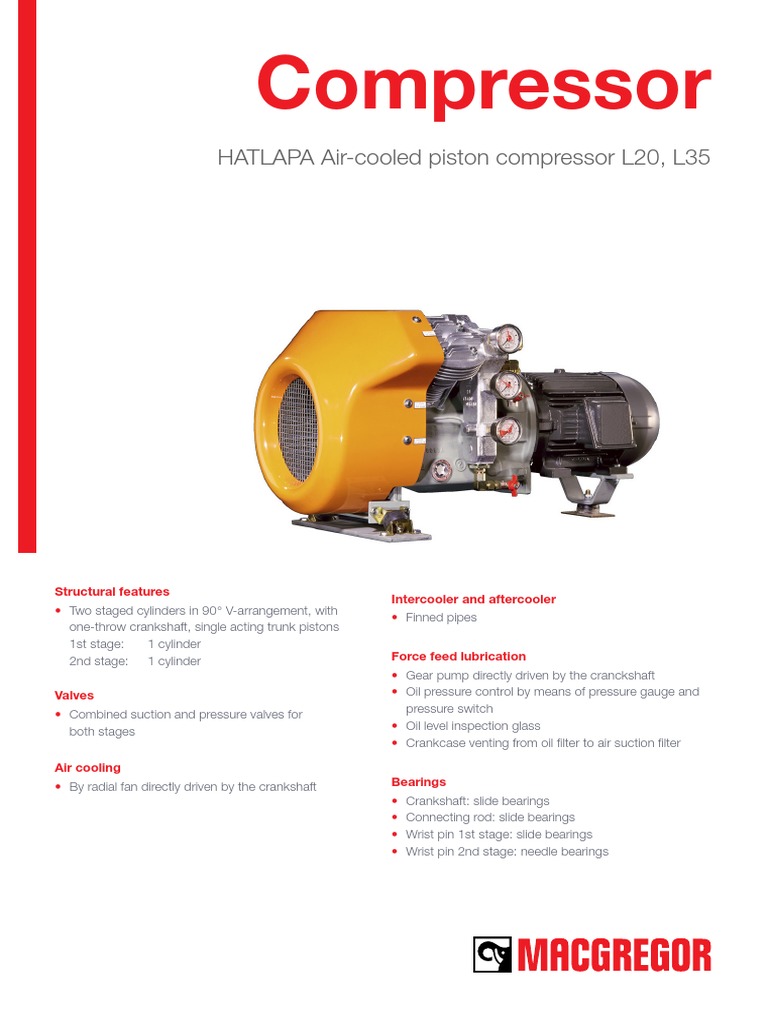 Compressor: HATLAPA Air-Cooled Piston Compressor L20, L35 | PDF ...