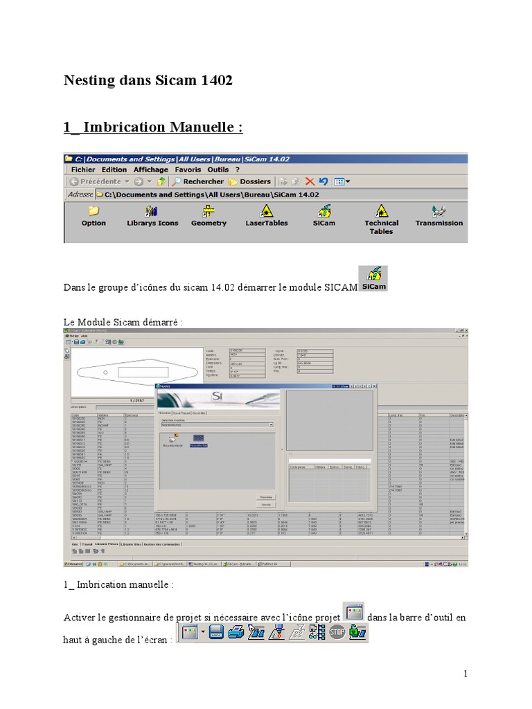 Guide d'imbrication dans SICAM 1402 | PDF | DoubleClick | Logiciel