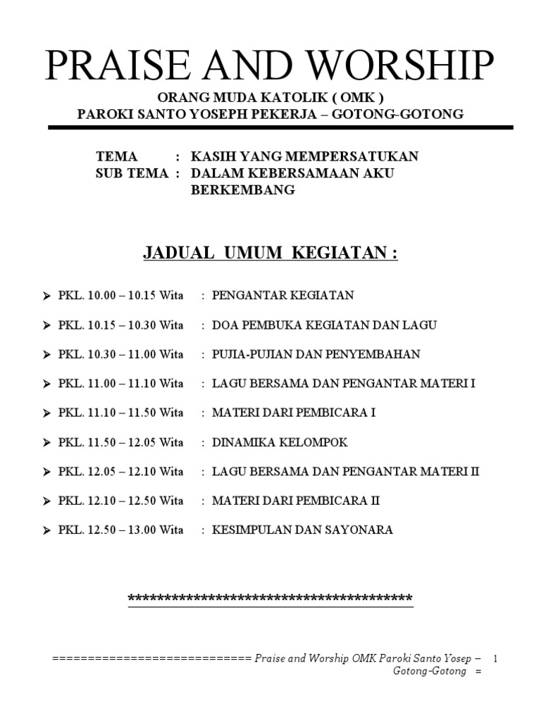 Praise and Worship | PDF | Seni & Disiplin Bahasa | Kajian Bahasa Asing