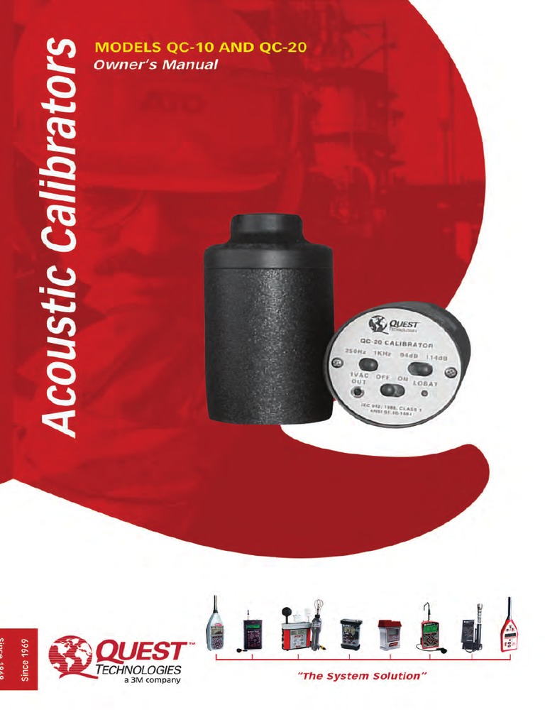 Acoustic Calibrator Quest Qc-10 User Manual | PDF