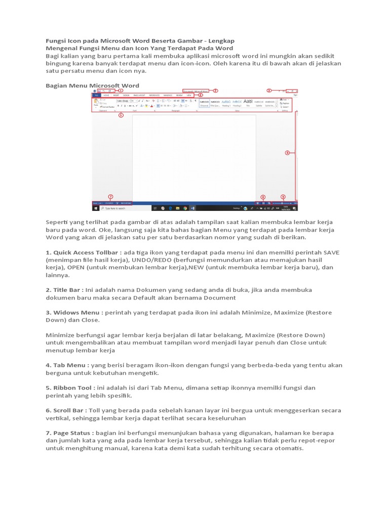 Fungsi Ikon Microsoft Word Lengkap | PDF | Komputer