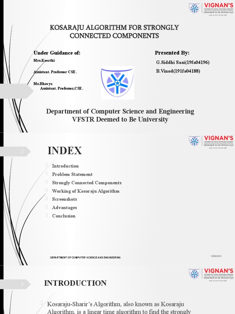 Kosaraju Algorithm For Strongly Connected Components | PDF | Mathematical Concepts | Applied ...