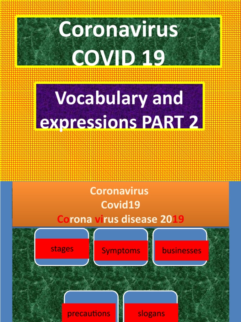 Corona Virus Vocabulary and Expressions Part 2 | PDF