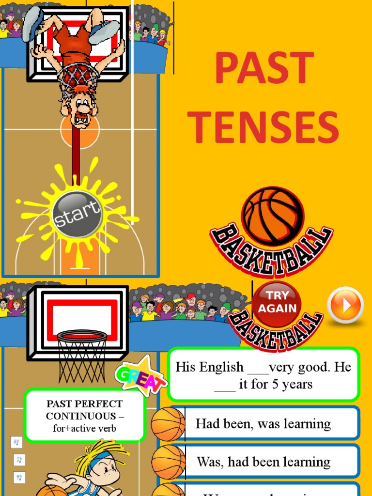 Past Tenses Basketball Game43808 | PDF | Grammar | Linguistics
