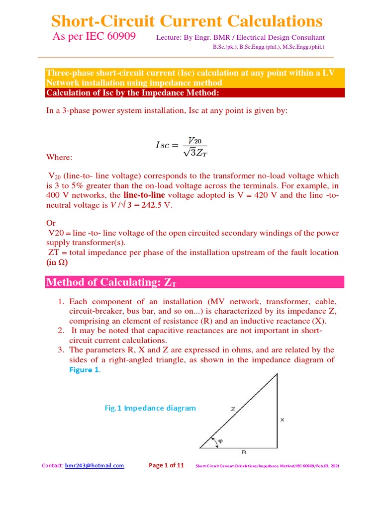 Short-Circuit Current Calculation Guide | PDF | Transformer ...