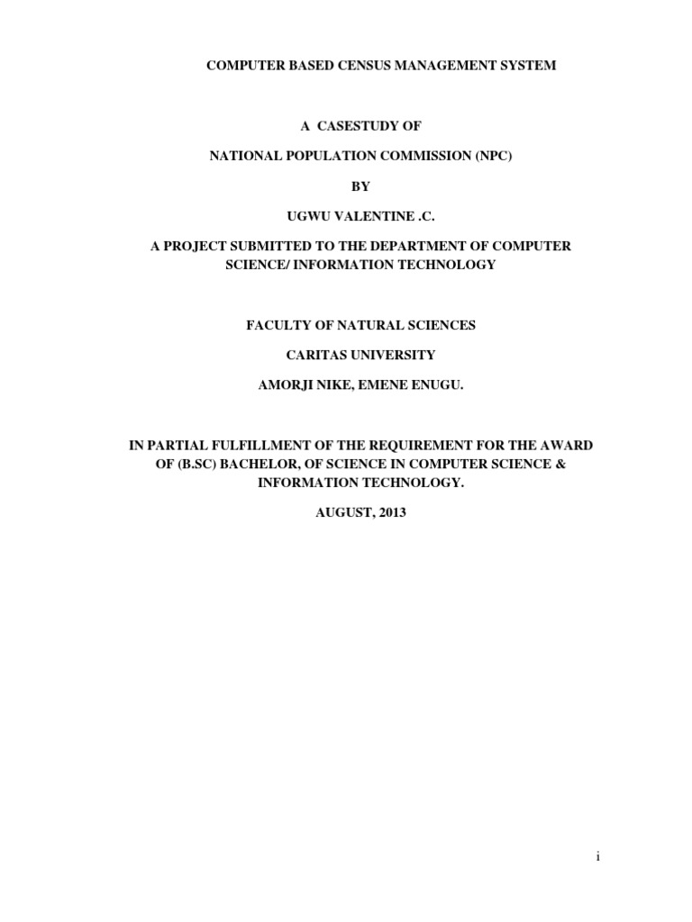 Computer Based Census Management System 2 | PDF | Databases | Census