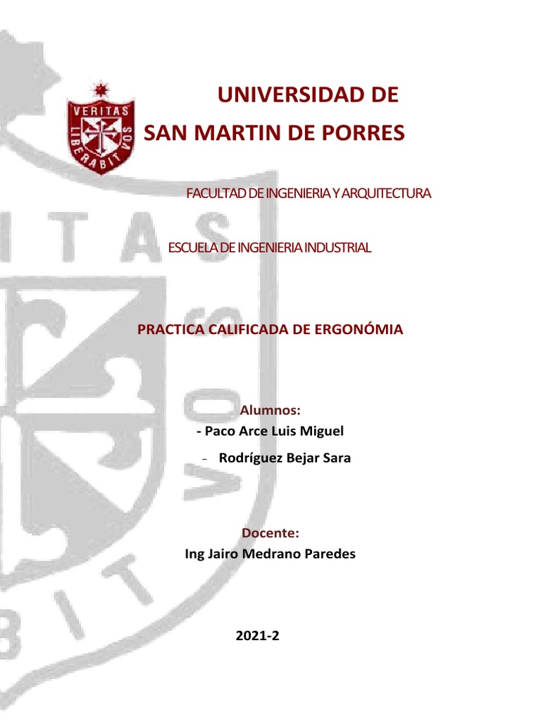 Informe de Ergonomía PC1 | PDF | Factores humanos y ergonomía