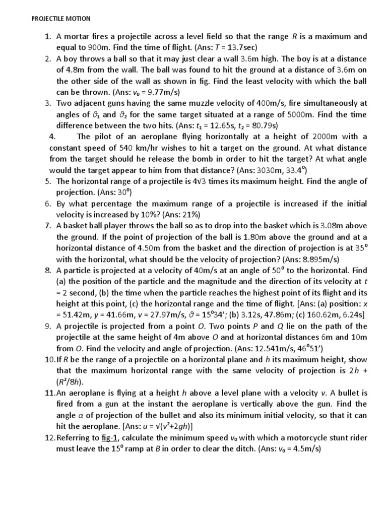 Projectile Motion | PDF | Projectiles | Physics