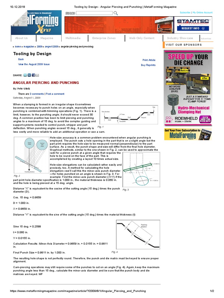 13tooling by Design - Angular Piercing and Punching - MetalForming ...
