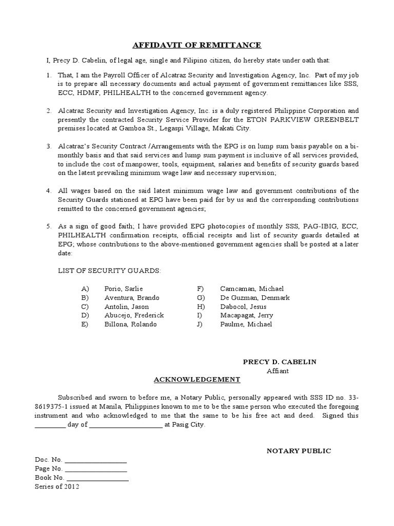 Affidavit of Remittance | PDF | Affidavit | Common Law