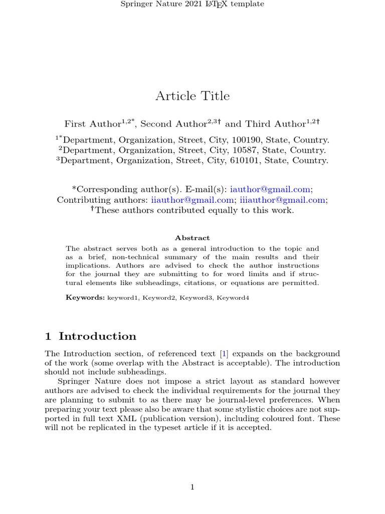 Springer Nature 2021 LaTeX Template | PDF | Informed Consent | Experiment