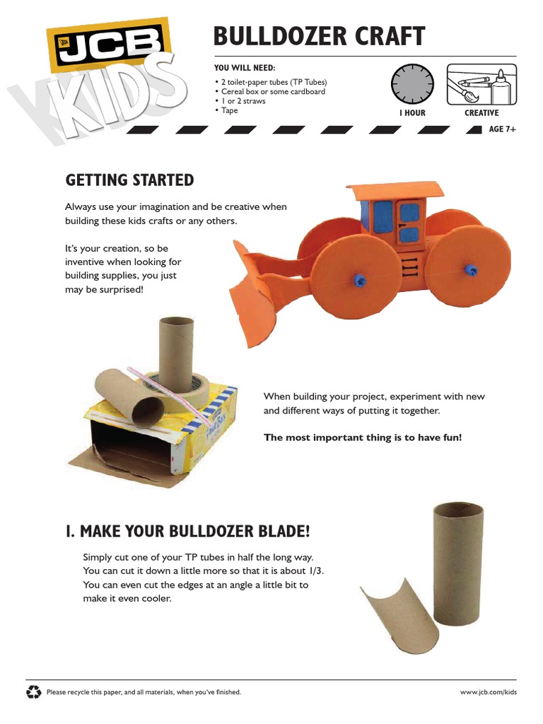 Kids BullDozer Craft | PDF | Equipment | Vehicles
