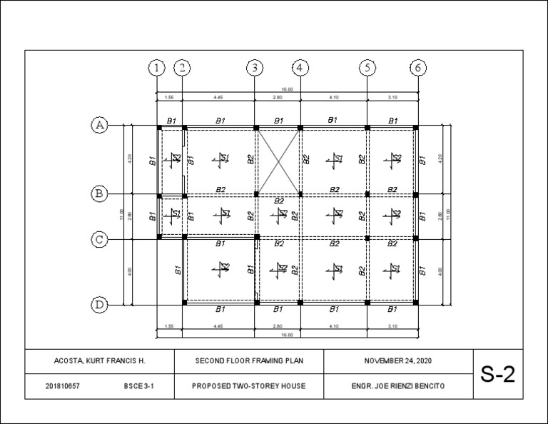 ACOSTA - 2nd Floor Framing Plan | PDF