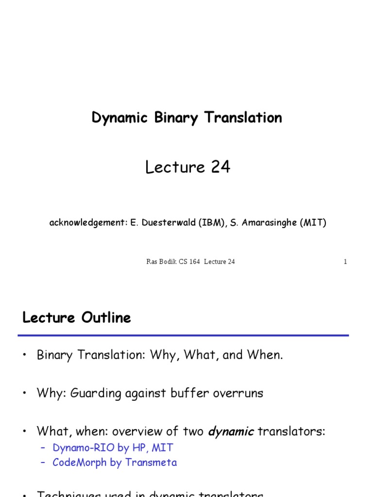 Binary Translation | PDF | Cpu Cache | Information Technology Management