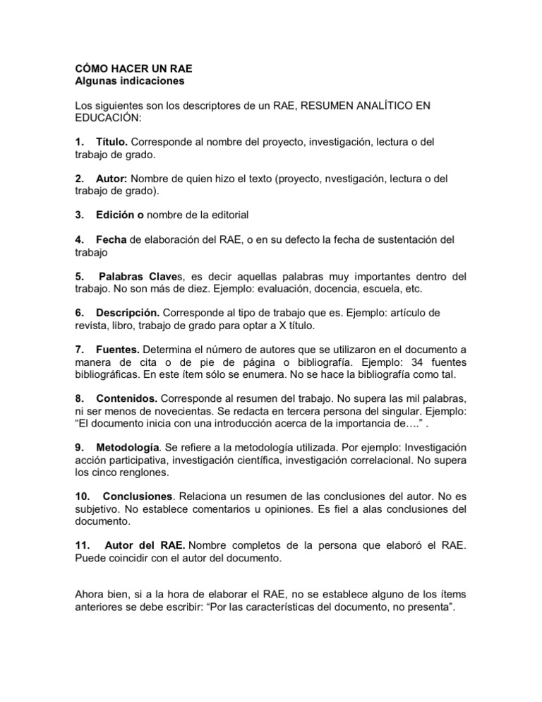 Cómo Hacer Un Rae | PDF | Bibliografía | Science