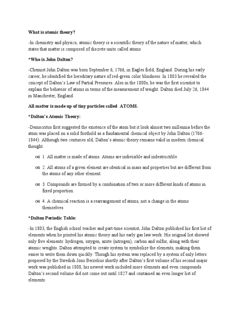 What Is Atomic Theory | PDF | Atoms | Chemistry