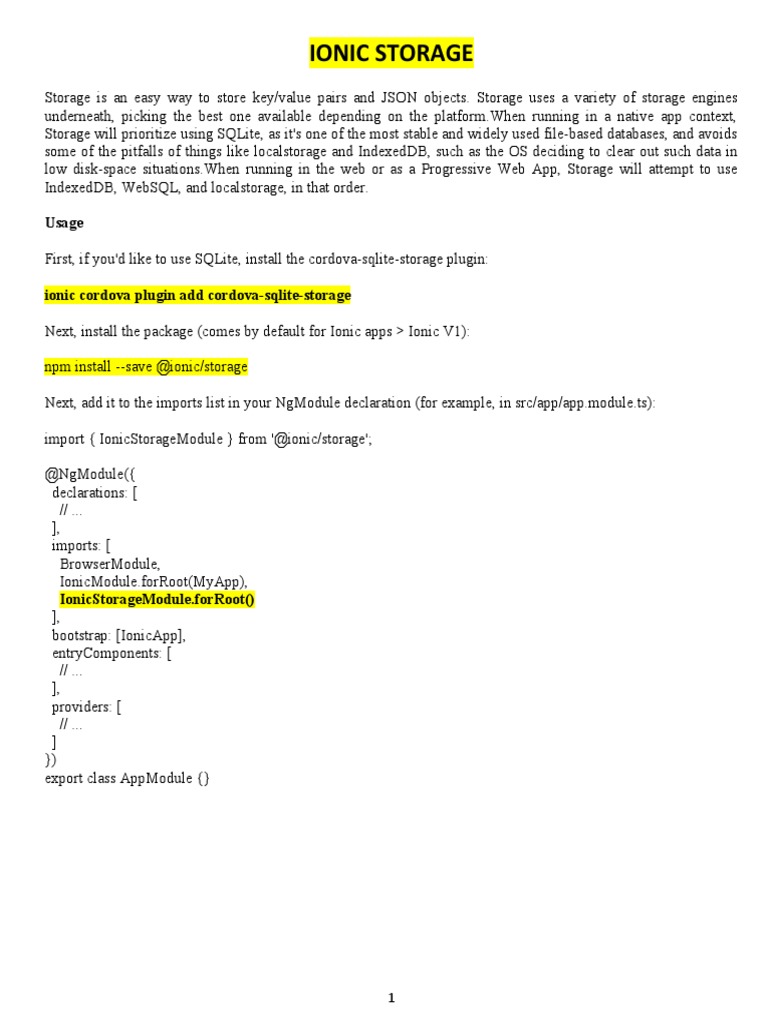 Ionic Storage | PDF | Software | Computer Engineering