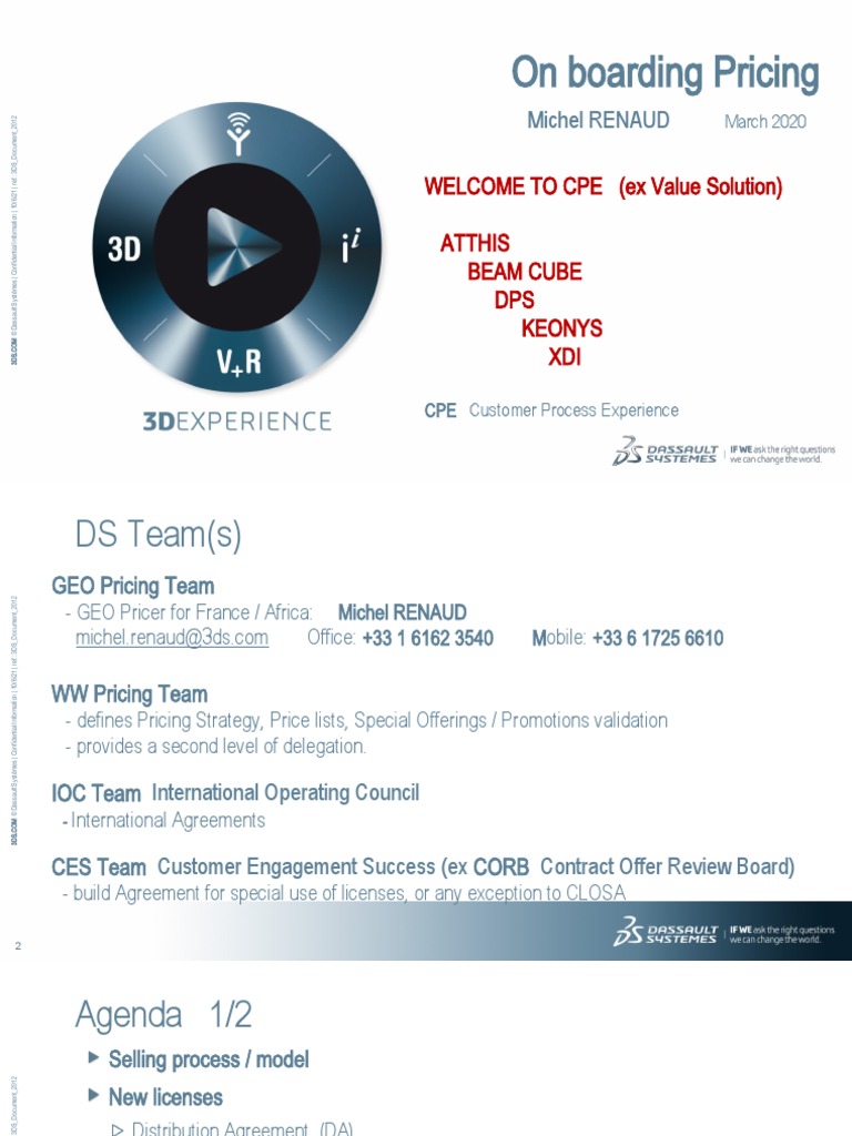 CATIA On Boarding Pricing - March 2020 | PDF | License | Business